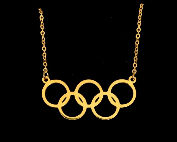 Gold plated Olympic rings - Sportsjewelry.shop